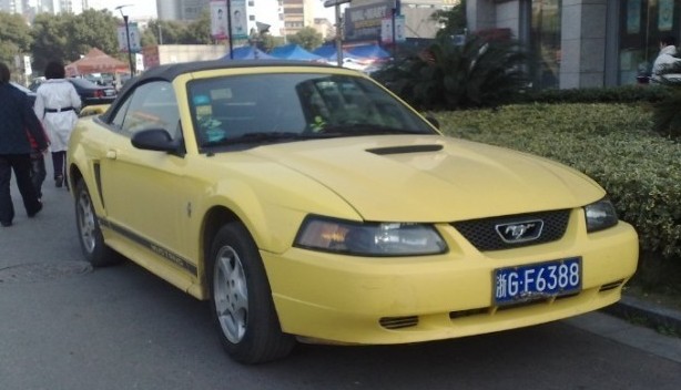 Fourth generation Ford Mustang Convertible is Yellow in China ...