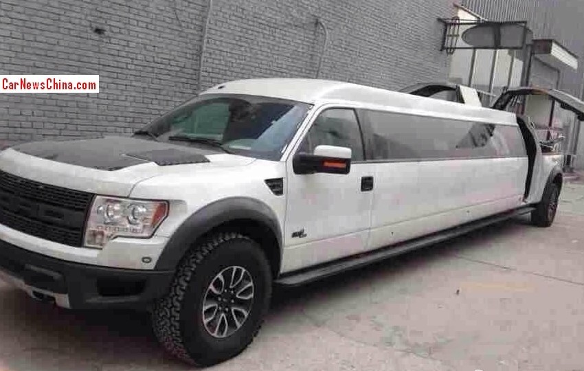 Ford F-150 Raptor is a stretched limousine with gullwing doors and a ...