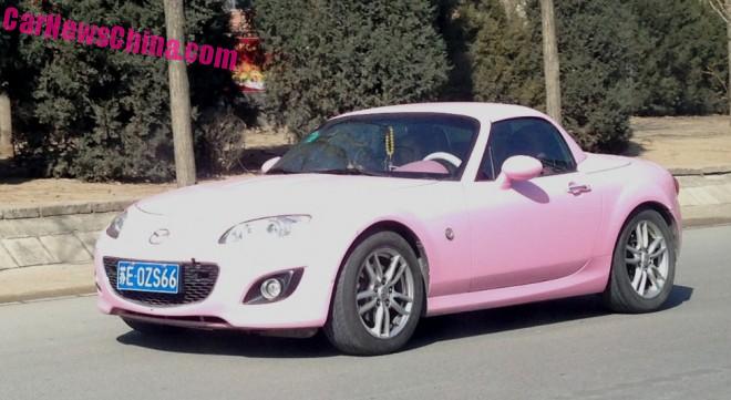 Mazda MX5 Miata is matte Pink in China - CarNewsChina.com