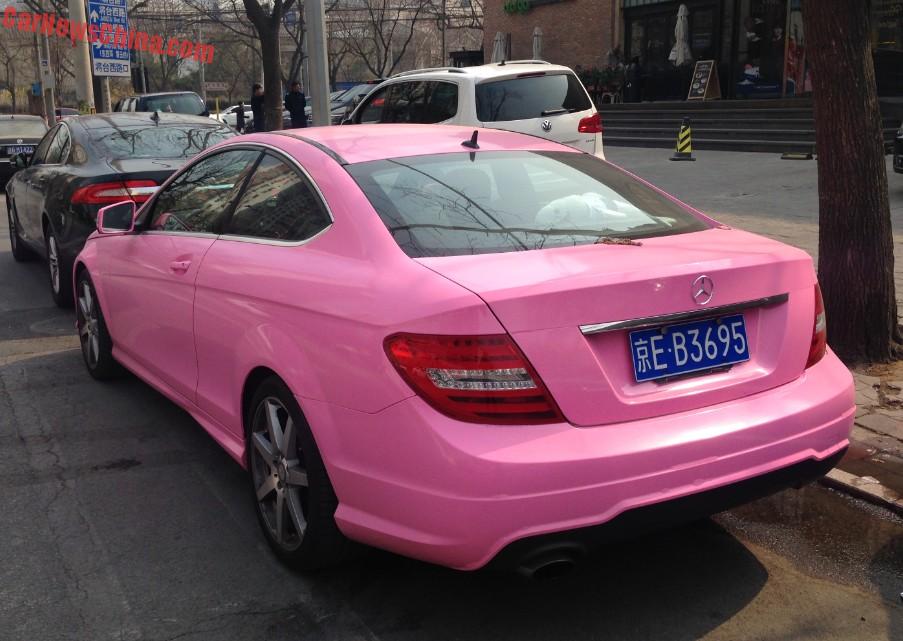 Mercedes-Benz C-Class Coupe is Pink in China - CarNewsChina.com